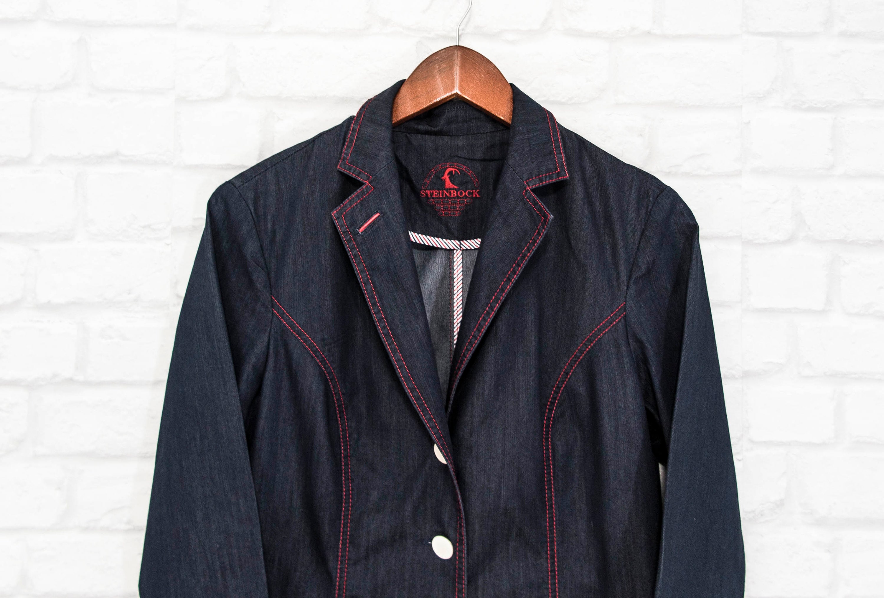STEINBOCK Tyrol Austria Denim Blazer Jacket Thin Coat Trachten ...