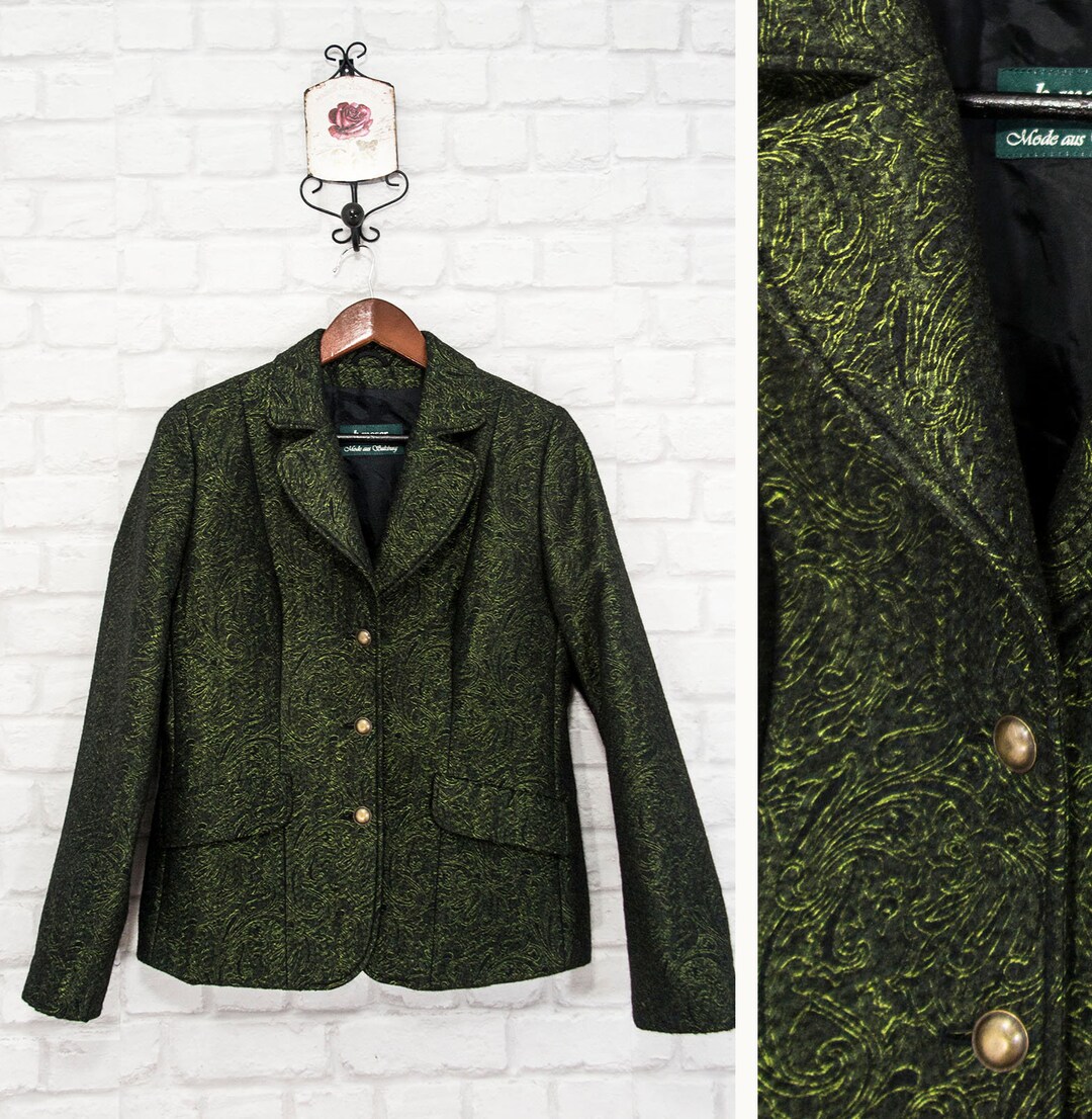 H.moser Salzburg Trachten Austrian Womens Blazer Jacket Wool Blend ...