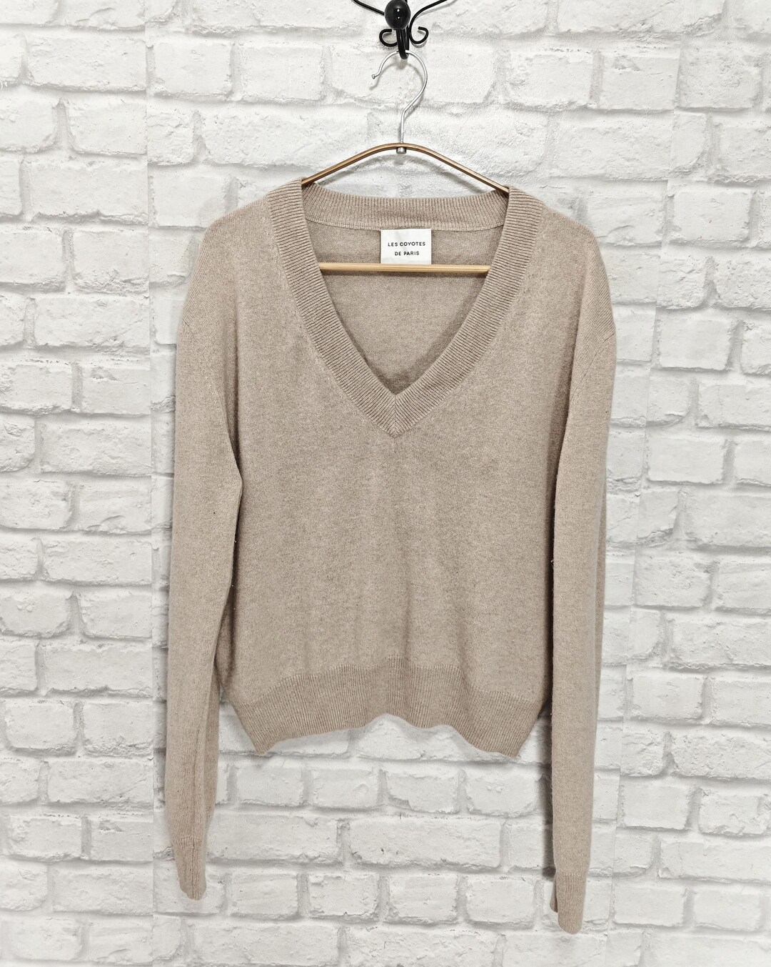 Les Coyotes De Paris Pure Cashmere Jumper Sweater Pullover V Neck Size ...