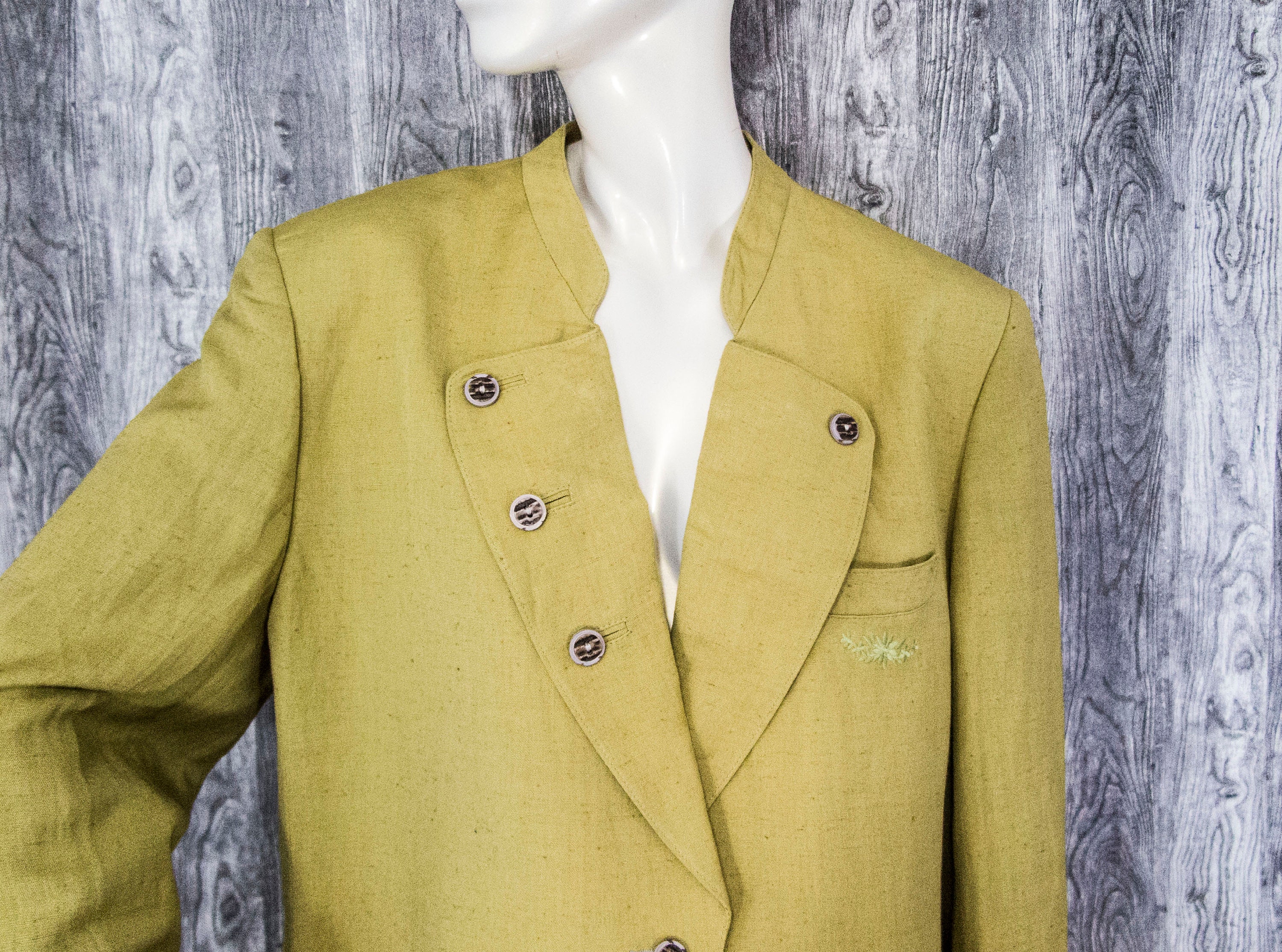 STEINBOCK Tyrol Trachten Austrian Vintage Linen Mustard Womens Blazer ...