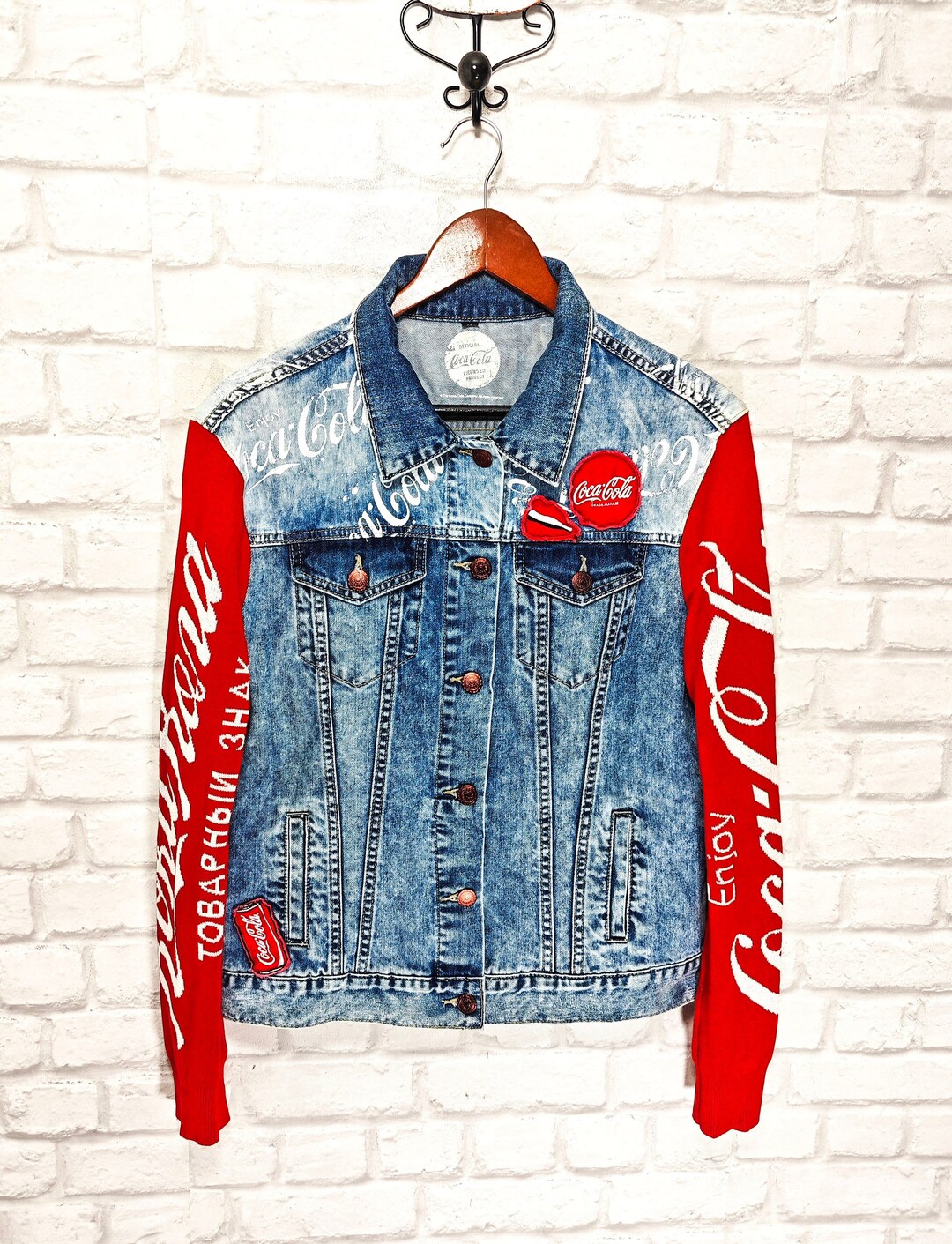 DESIGUAL Coca Cola Denim Jacket Size 40/M - Etsy