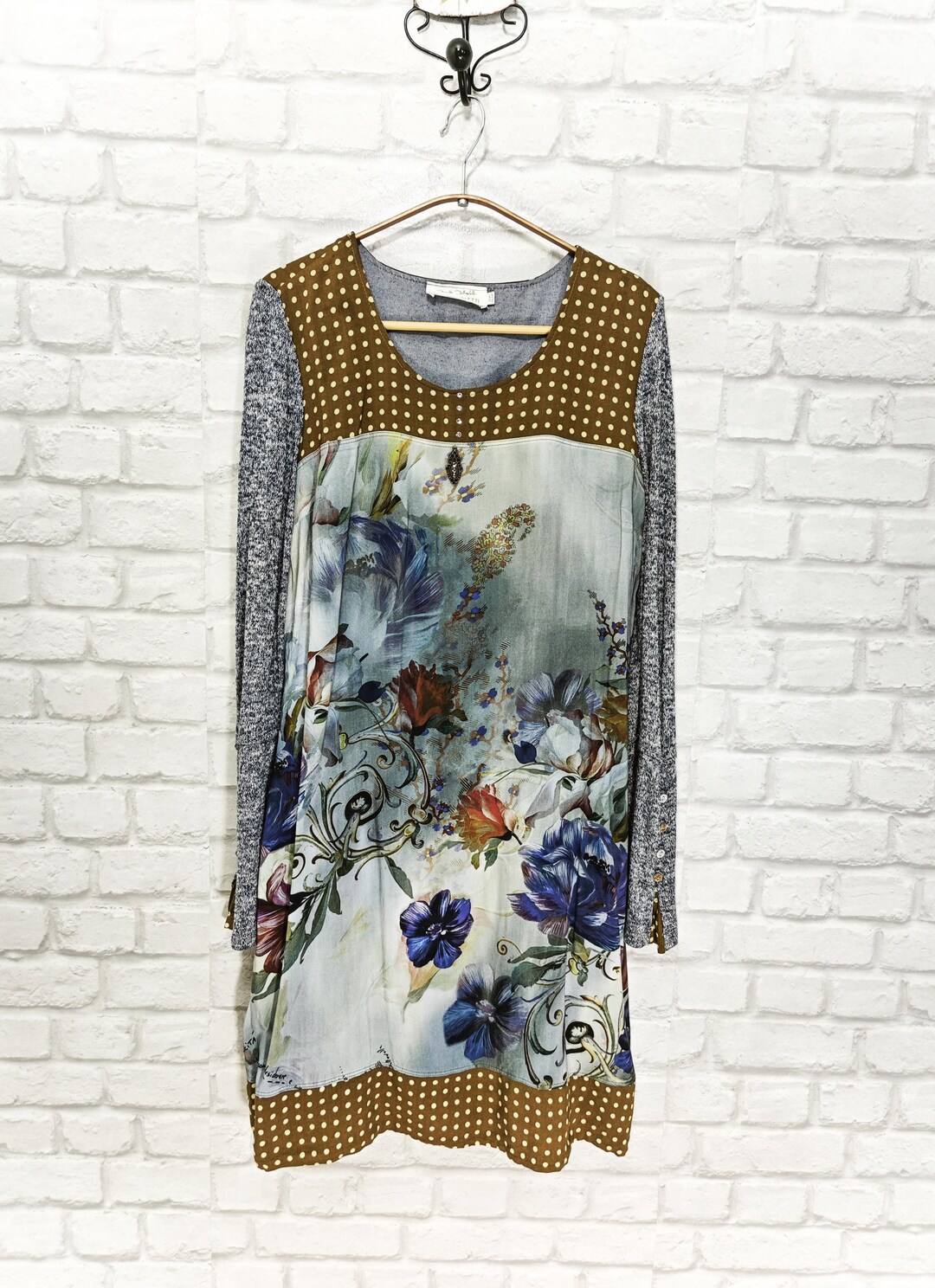 Elisa Cavaletti Dress Floral Pattern/dots Pattern Embellished Size S - Etsy