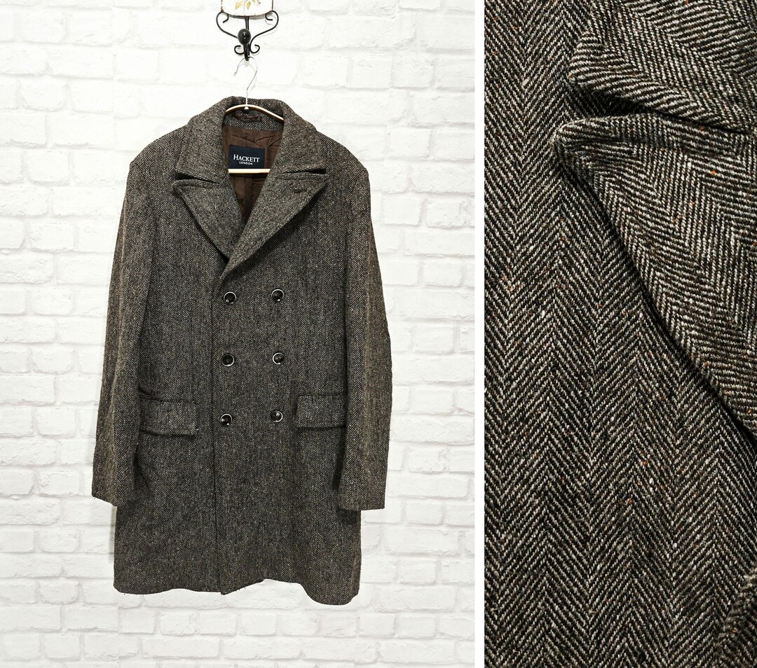 HACKETT London Tweed Herringbone Men's Casual Coat Size M - Etsy