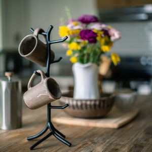 Iron Mug Tree – Holds 6 Mugs – Twig – American Made by Urban Forge ...