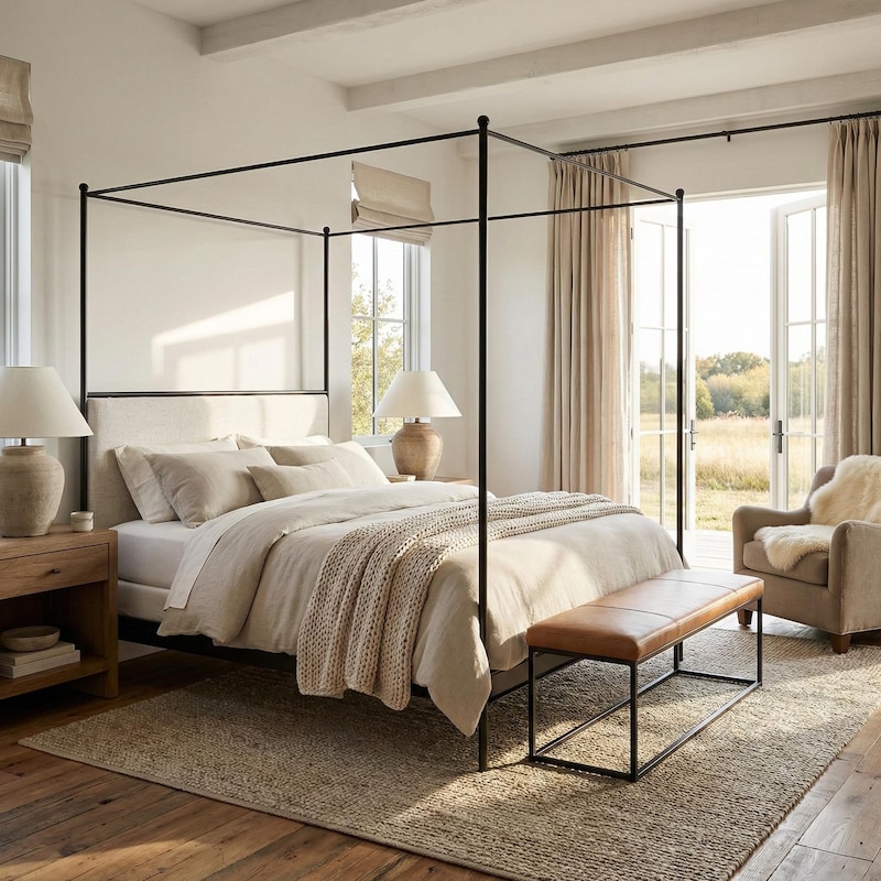 Modern Iron Bed Queen - Etsy