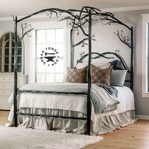 Wrought iron bed with birds store