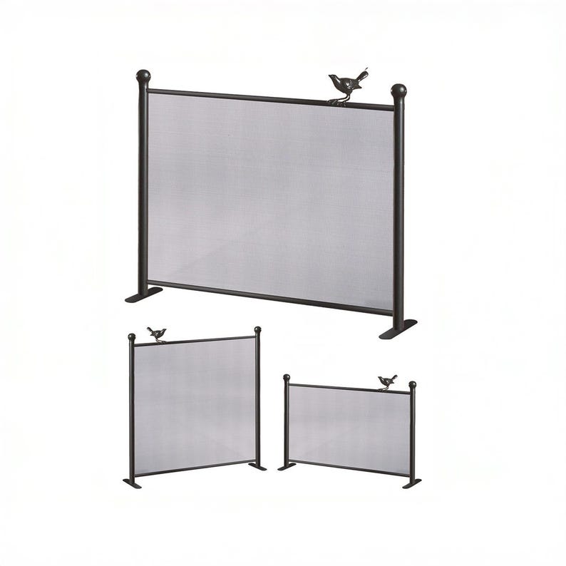 Select-a-size Iron Fire Screen – Bird on a Wire Single Panel – American ...