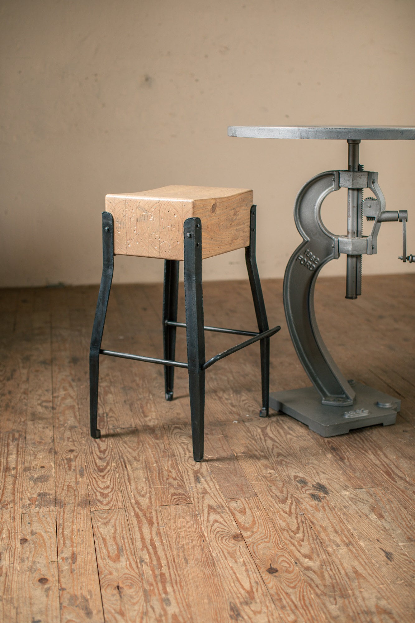 Hand Forged Iron Bar Stool – Foundry – American Made by Urban Forge ...