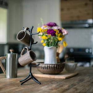 Iron Mug Tree – Holds 6 Mugs – Twig – American Made by Urban Forge ...