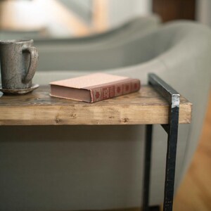 Iron C Table With Distressed Pine Top – Meridian – American Made by ...
