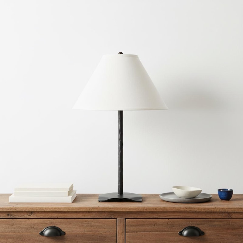 Black Forged Iron Lamp - Etsy