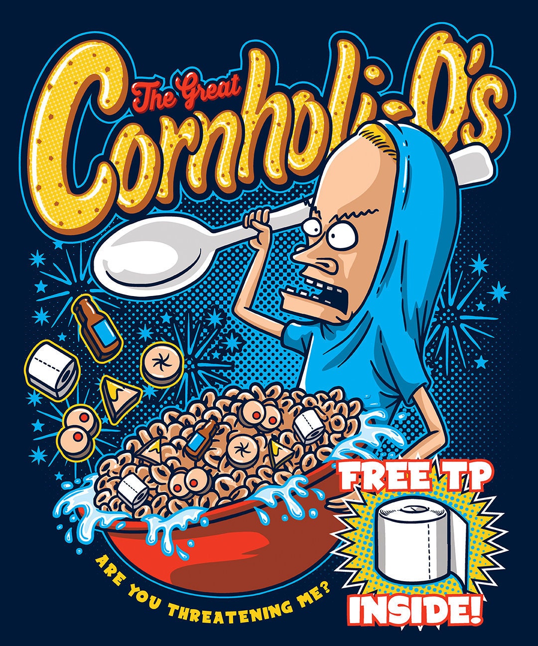 Beavis & Butthead T-shirt Cornholio's Cereal Shirt (mens/ladies/kids ...