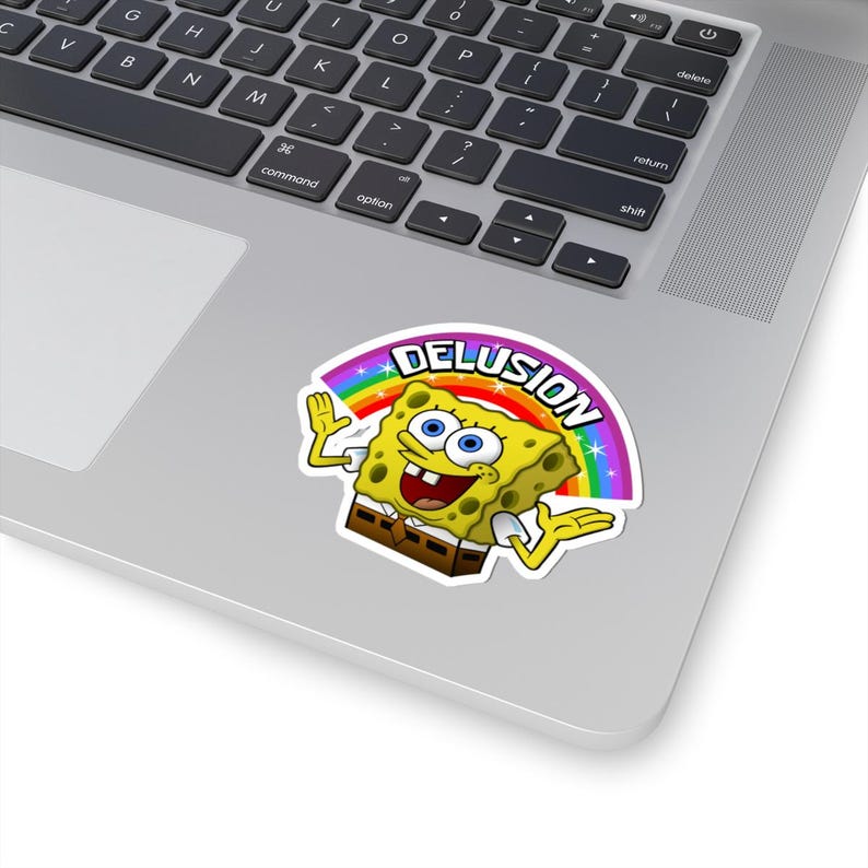 SPONGEBOB SQUAREPANTS "delusion" Sticker, Fun Vinyl Decal, Cute Laptop ...