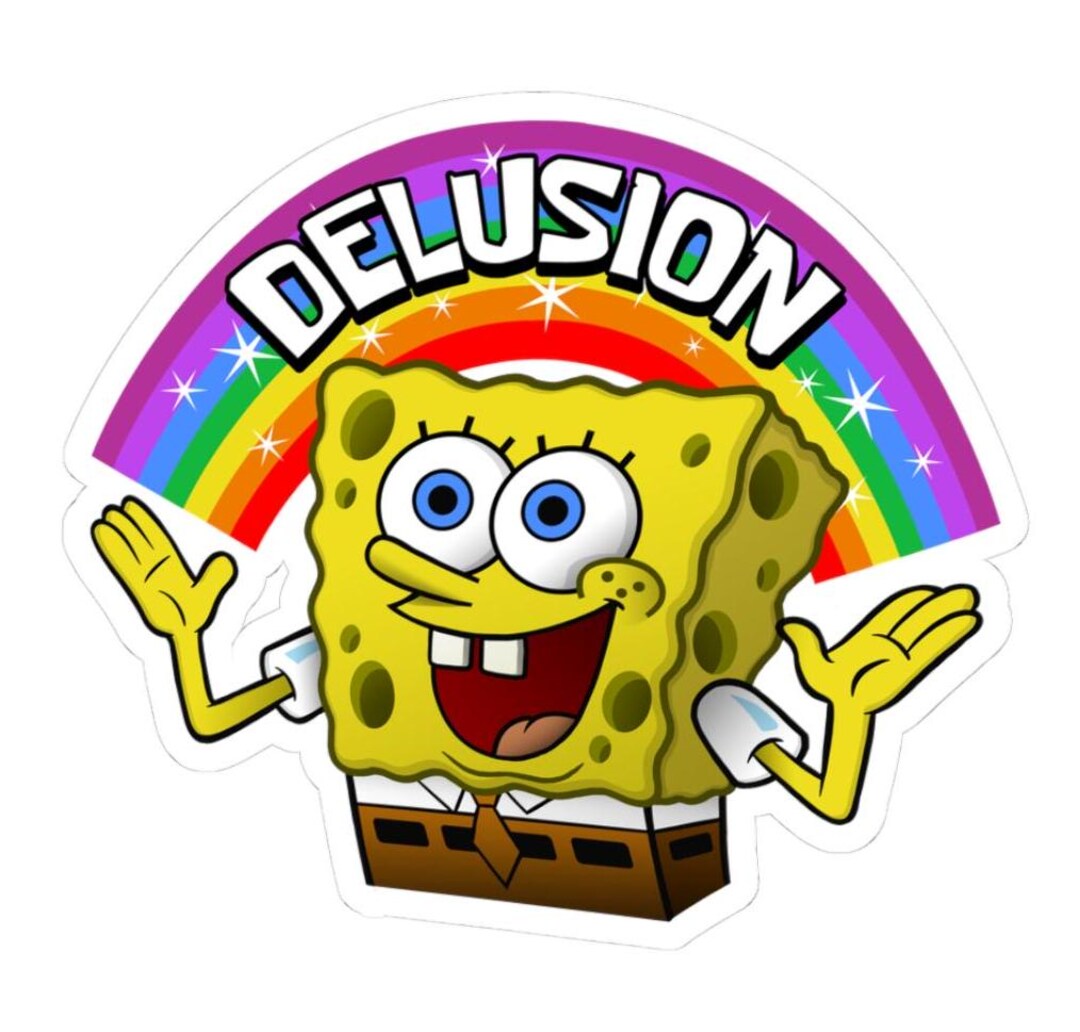 SPONGEBOB SQUAREPANTS "delusion" Sticker, Fun Vinyl Decal, Cute Laptop ...