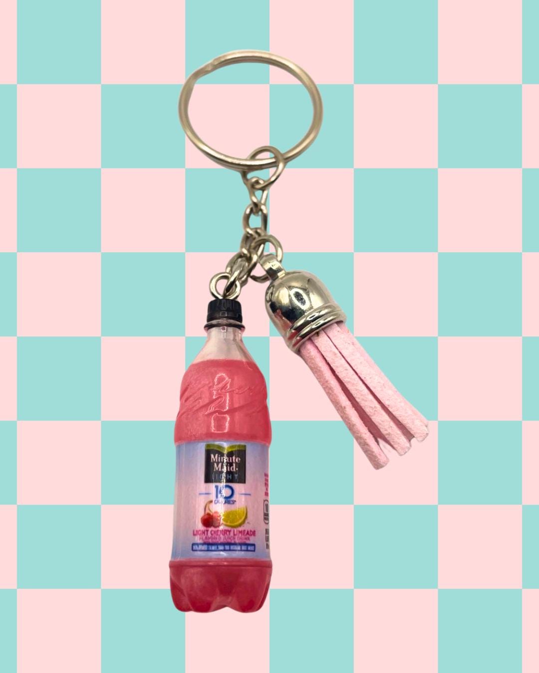 Mini Brands Minute Maid Pink Lemonade Bottle Keychain With Pink Tassel ...