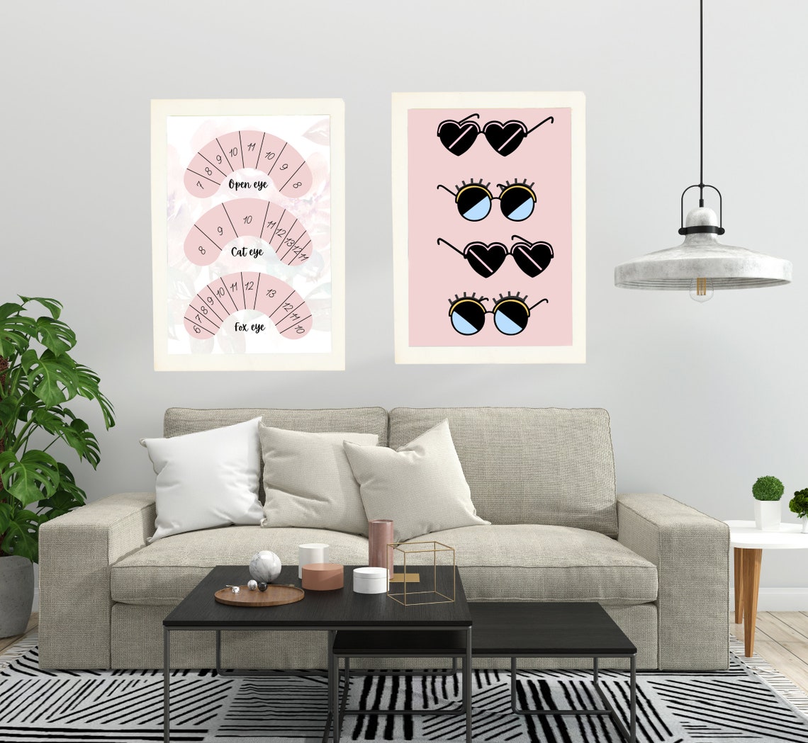Lash Artist Lash Map Art, Eyelash Extensions Decor, Eyelashes Art Print ...