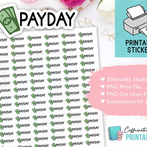 Payday Script Planner Stickers Fits Erin Condren Happy - Etsy