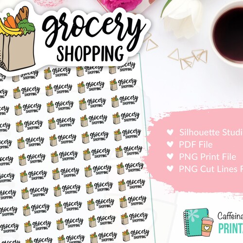 Grocery Shopping Planner Stickers PRINTABLE - Etsy