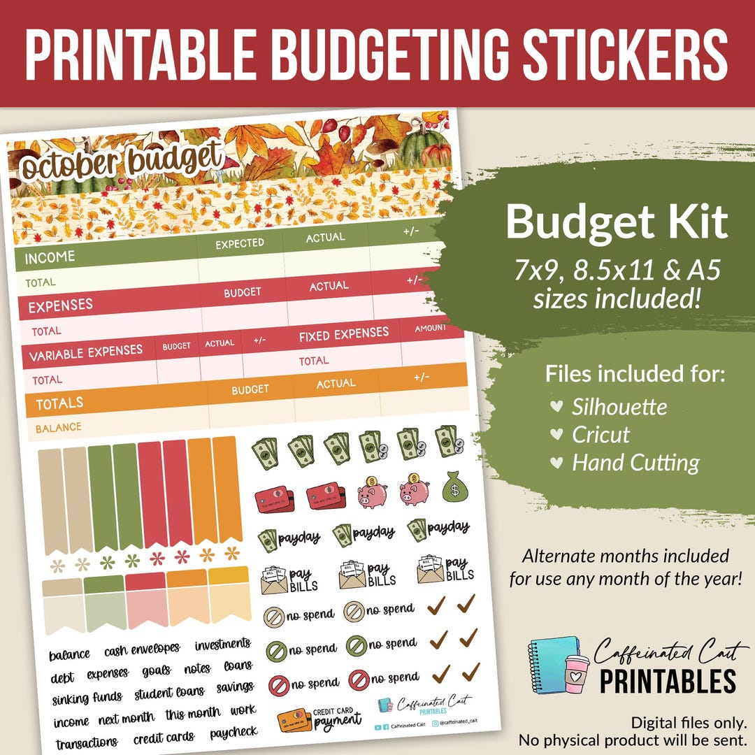 PRINTABLE Budget Kit (7x9, 8.5x11, A5 Sizes Included) - 101 Autumn ...