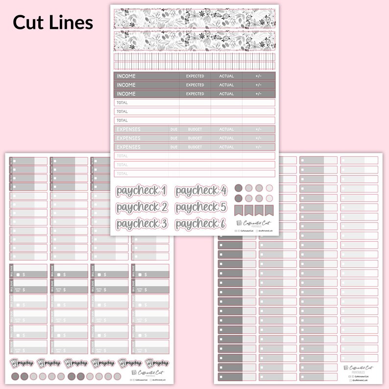 PRINTABLE Budget Addons 7x9 Size 217 Amber & Rust Budget Stickers - Etsy