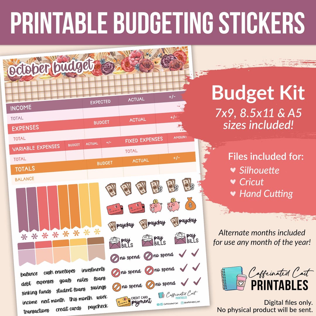 PRINTABLE Budget Kit (7x9, 8.5x11, A5 Sizes Included) - 106 Harvest ...