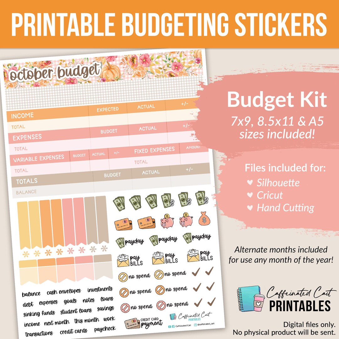 PRINTABLE Budget Kit (7x9, 8.5x11, A5 Sizes Included) - 102 Pumpkin ...