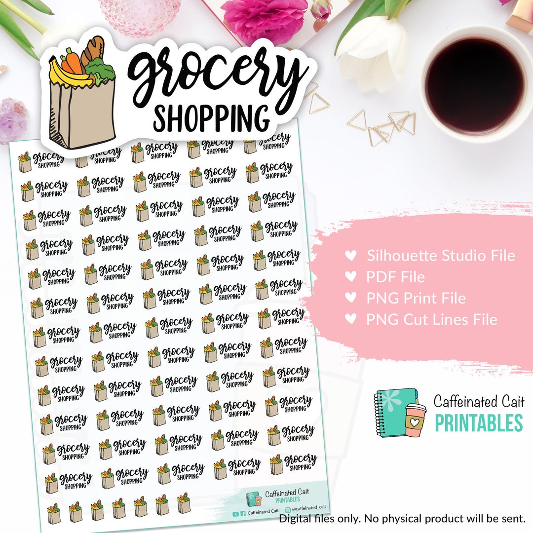 Grocery Shopping Planner Stickers PRINTABLE - Etsy
