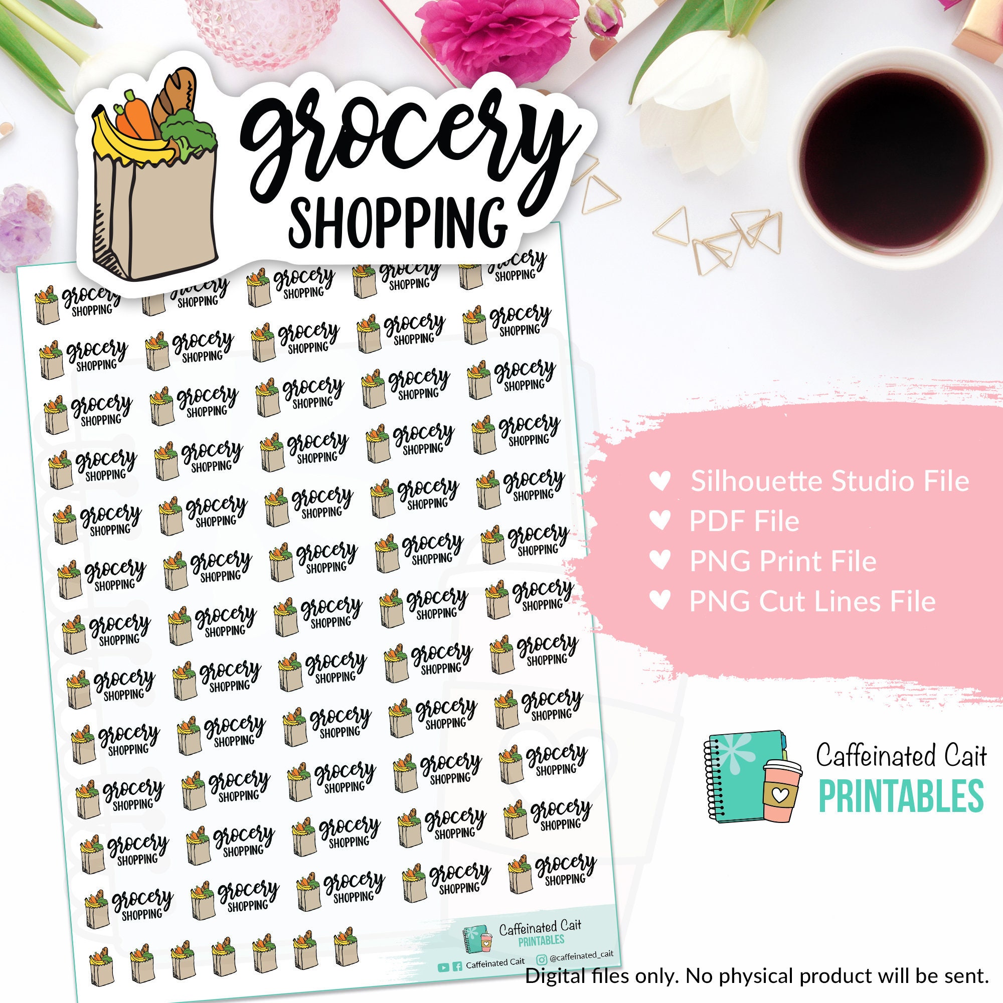 Grocery Shopping Planner Stickers PRINTABLE - Etsy