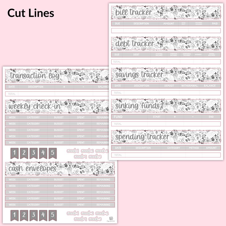 PRINTABLE Budget Addons 7x9 Size 217 Amber & Rust Budget Stickers - Etsy