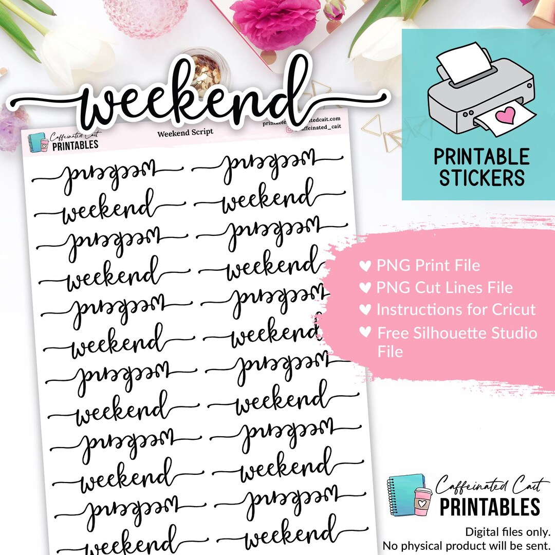 Weekend Script Planner Stickers - PRINTABLE - Etsy