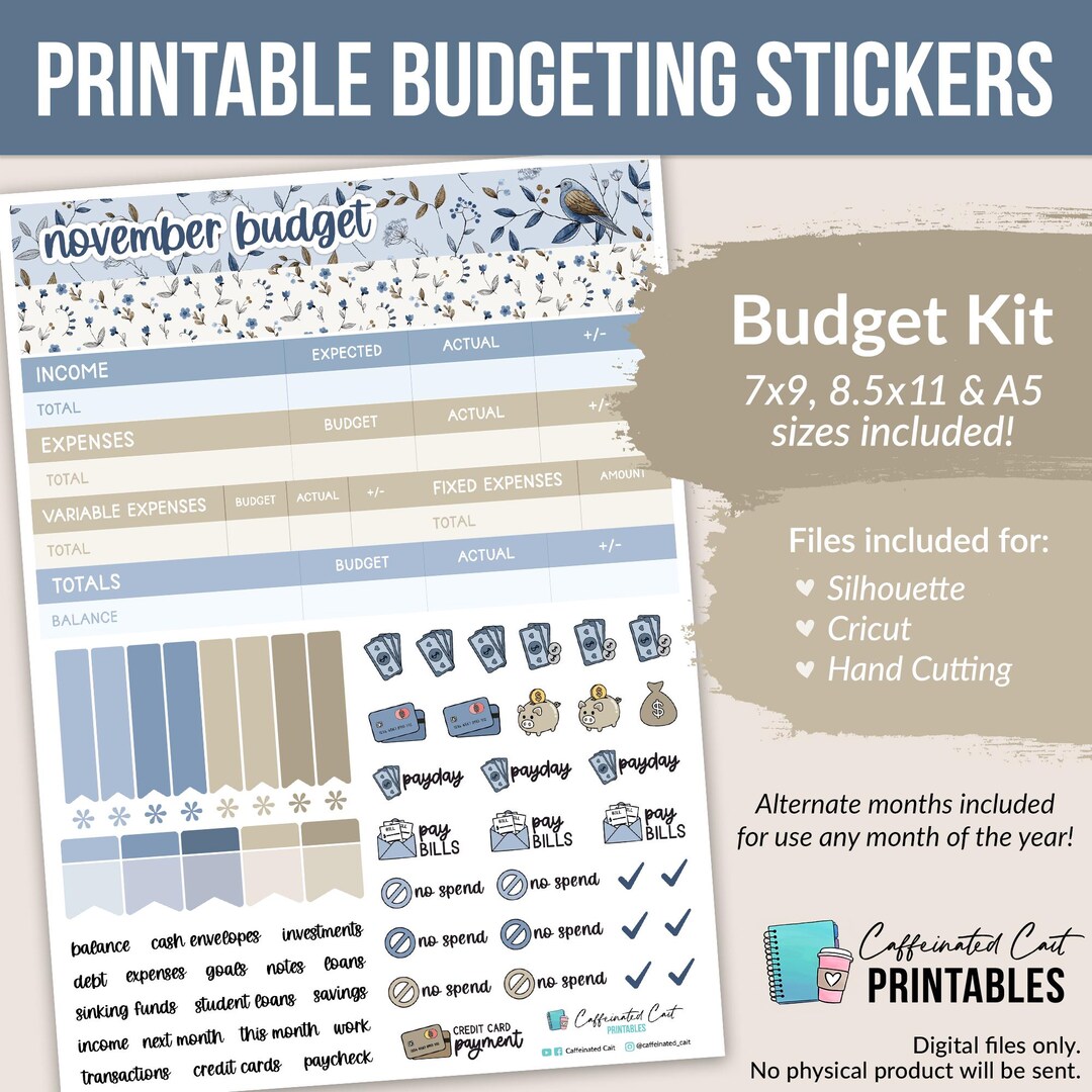 PRINTABLE Budget Kit (7x9, 8.5x11, A5 Sizes Included) - 115 Flutter ...