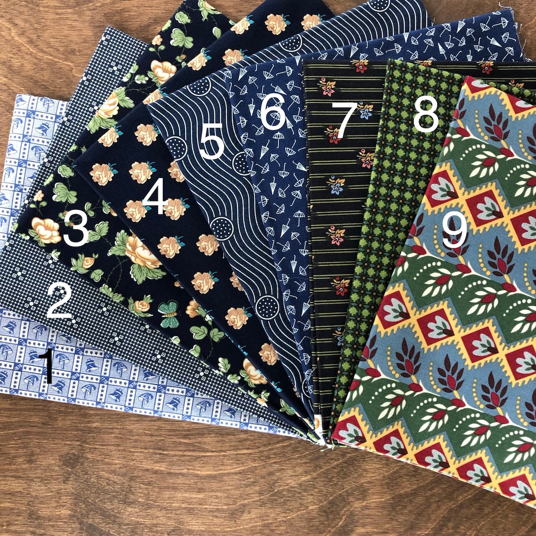 Reproduction Fabric, 1 Yard Cuts, Blue Hill Fabric, New Castle Fabrics ...