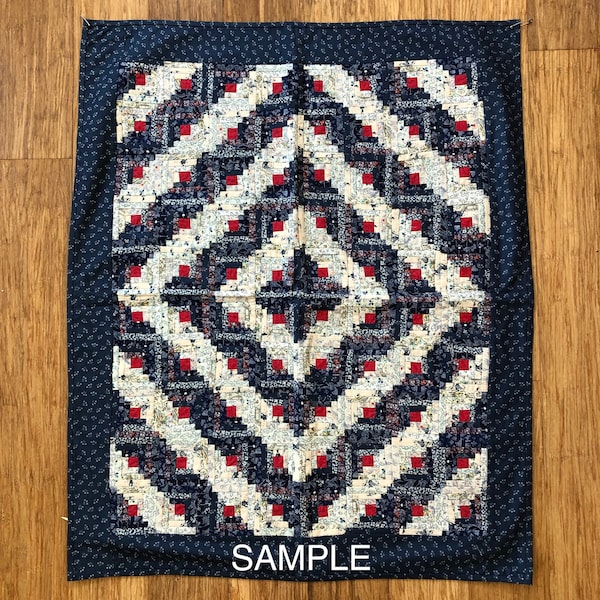 Blue Log Cabin Quilt Kit - Etsy