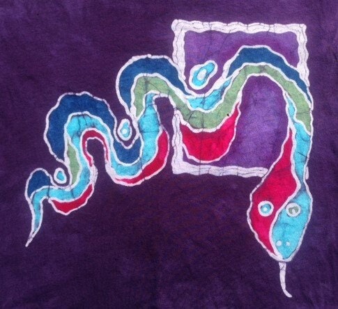 Batik Snake / River Woman's short sleeve assymetrical t | Etsy