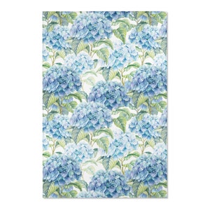 Blue Hydrangea Flower Rug, Floral Area Rug, Bedroom Rug Aesthetic ...