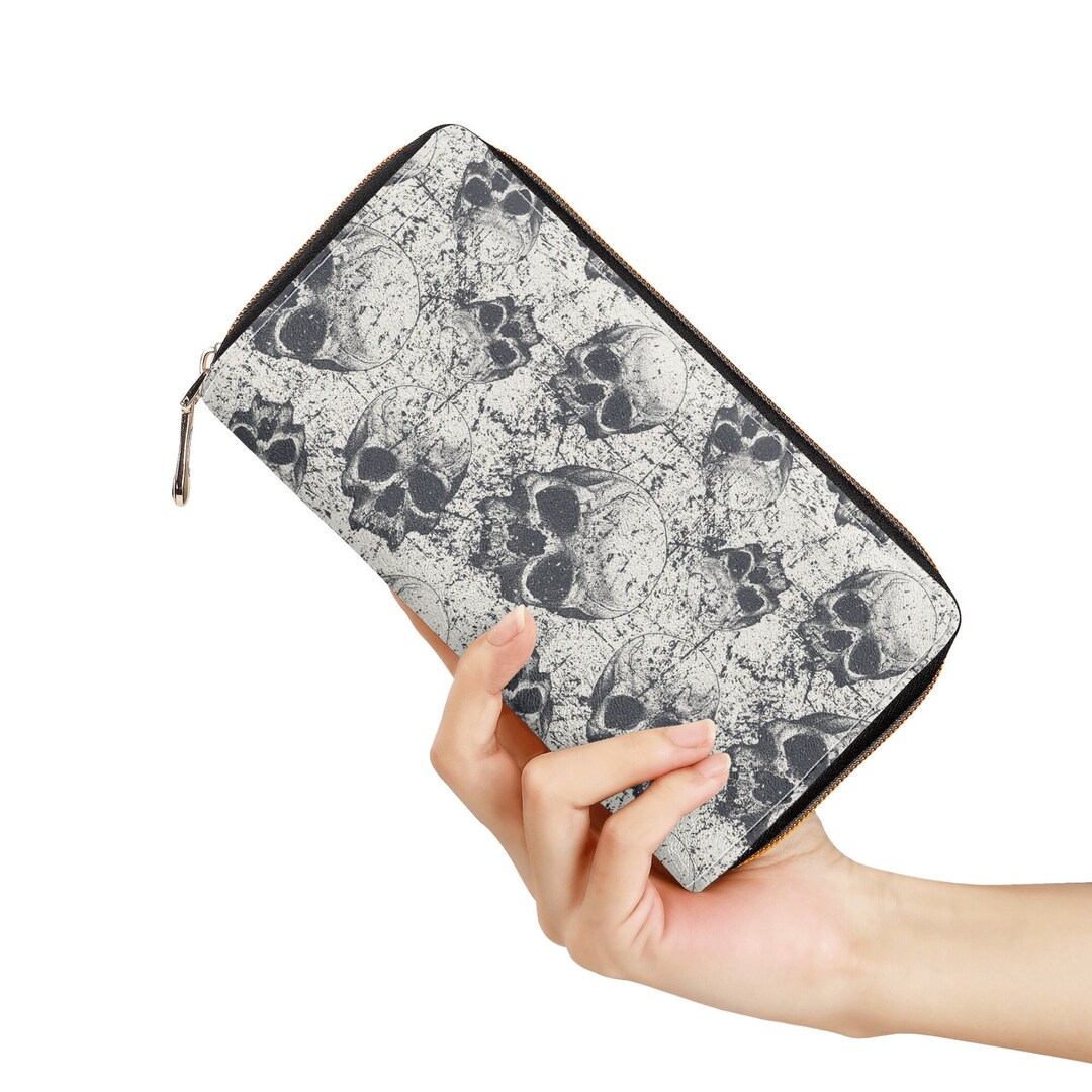 Goth Skull Wallet, Witchy Vegan Leather Wallet, Skeleton Spooky Wallet ...