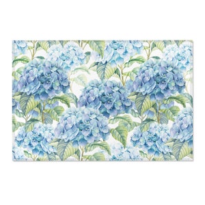 Blue Hydrangea Flower Rug, Floral Area Rug, Bedroom Rug Aesthetic ...
