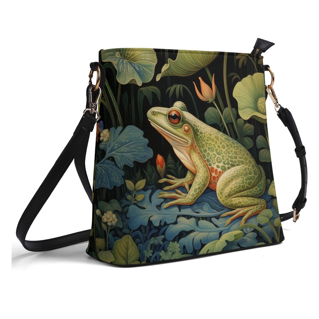 Retro Frog PU Leather Crossbody Hobo Bag, William Morris Inspired ...