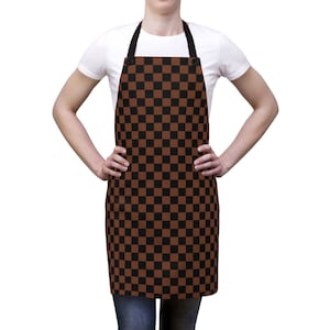 Checkered Apron, Cute Apron, Plaid Checker BBQ Grill Kitchen Apron ...