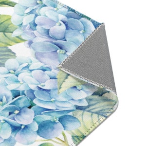 Blue Hydrangea Flower Rug, Floral Area Rug, Bedroom Rug Aesthetic ...