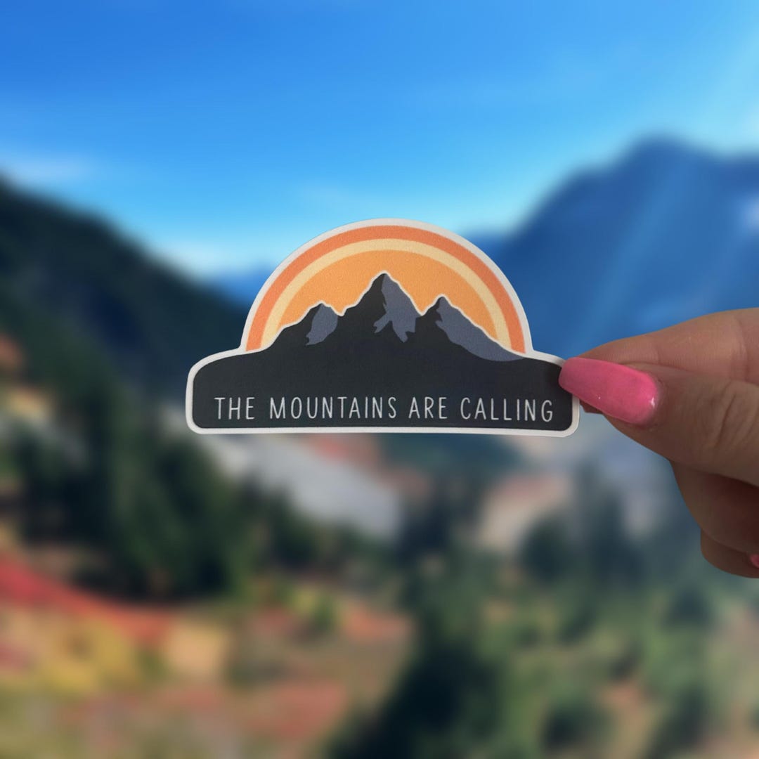 Mountains Are Calling Sticker, Hiking Stickers, Mountain Stickers ...