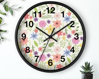 Floral Wall Clock - Etsy