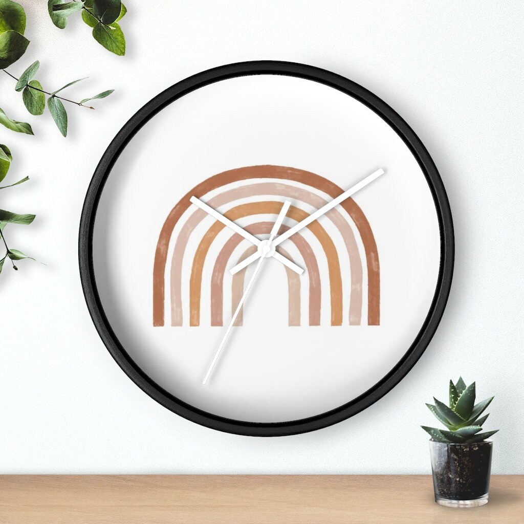 Boho Wall Clock Rustic Bohemian Wall Clock Retro Sunset Boho Summer ...