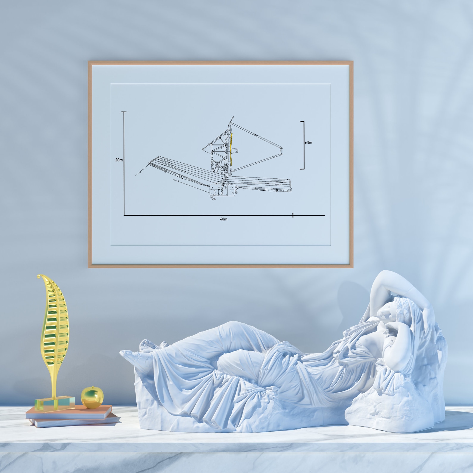 James Webb Space Telescope Blueprint Print JWST Print Telescope Poster ...