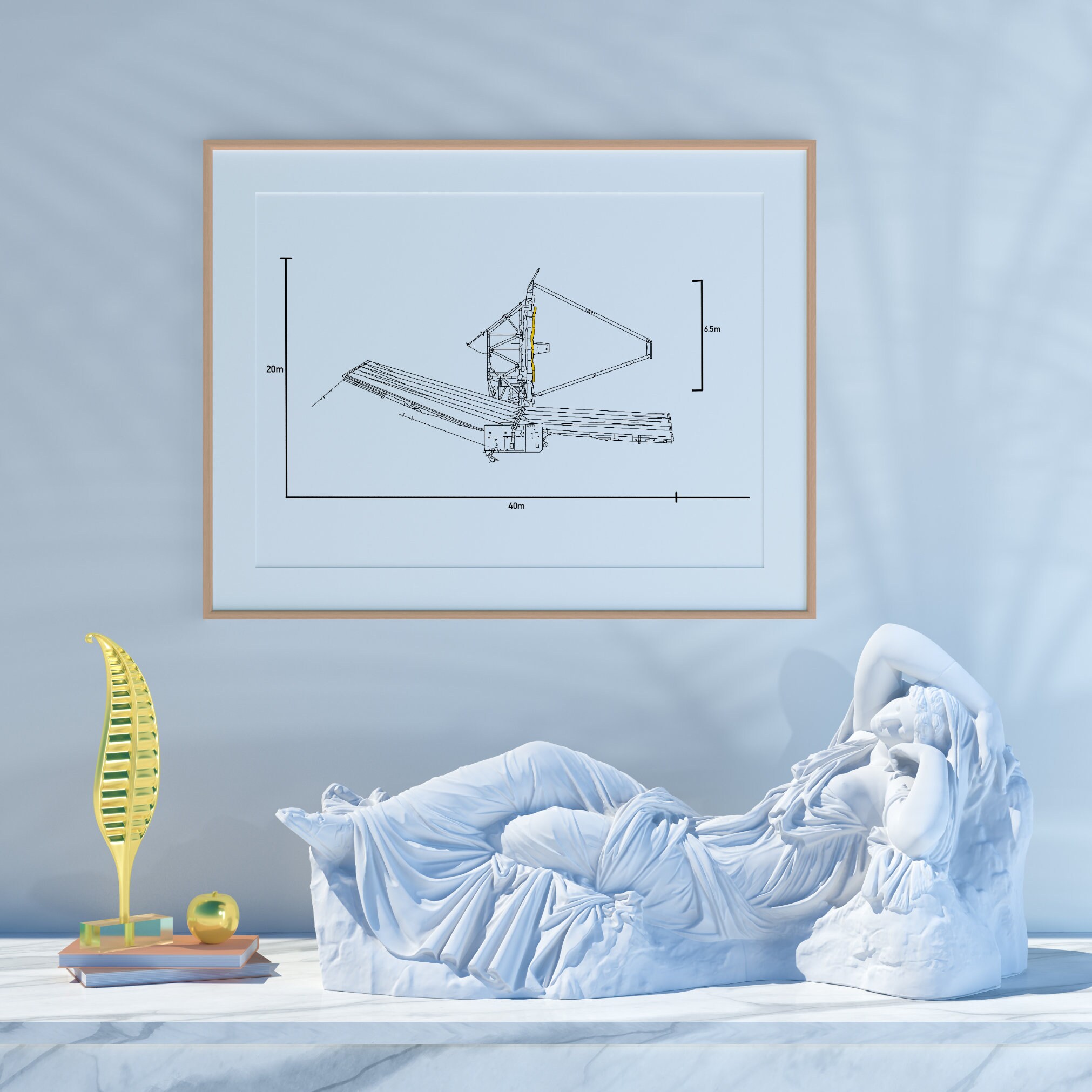 James Webb Space Telescope Blueprint Print | JWST Print | Telescope ...