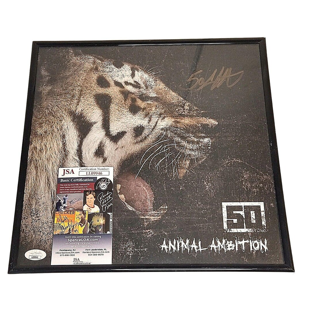 50 Cent Signed Animal Ambition Poster Frame JSA Authentic Rap Hip Hop ...