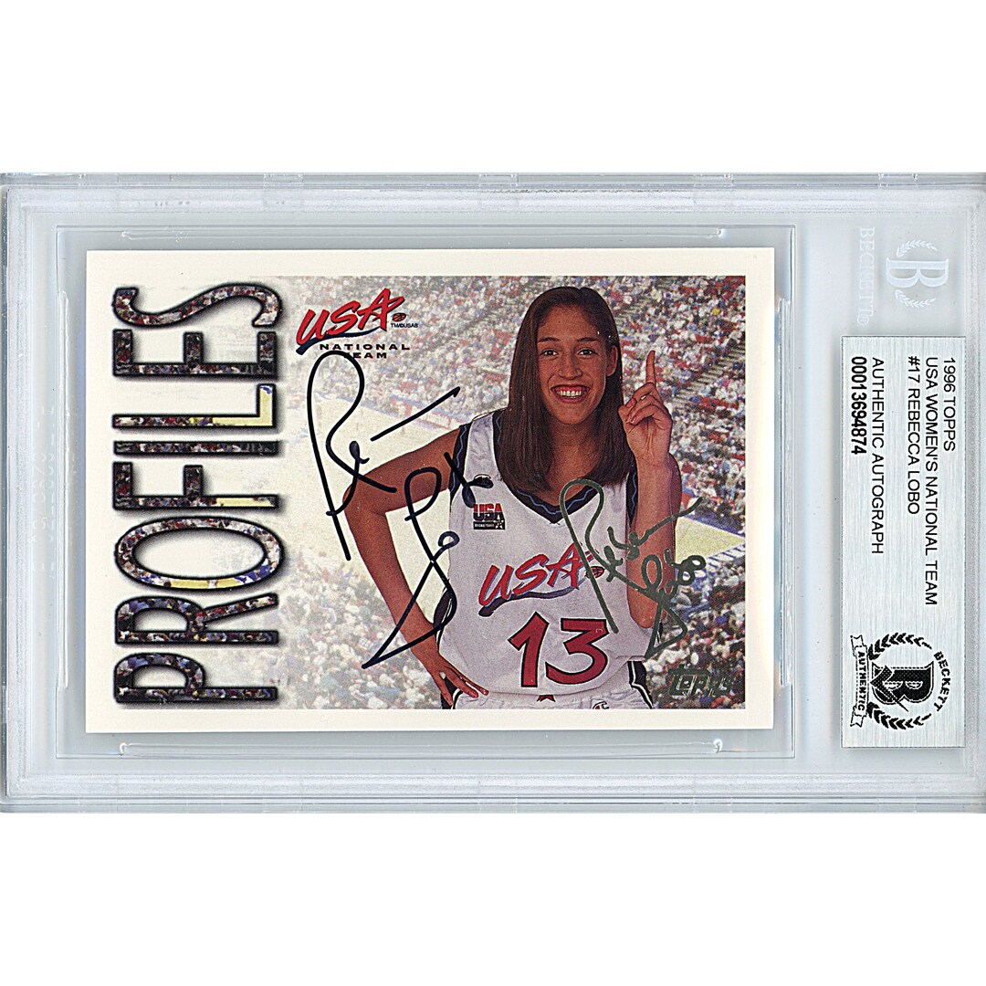 Rebecca Lobo Signed 1996 Topps Team USA Basketball Card Beckett Certified Authentic Slab ...