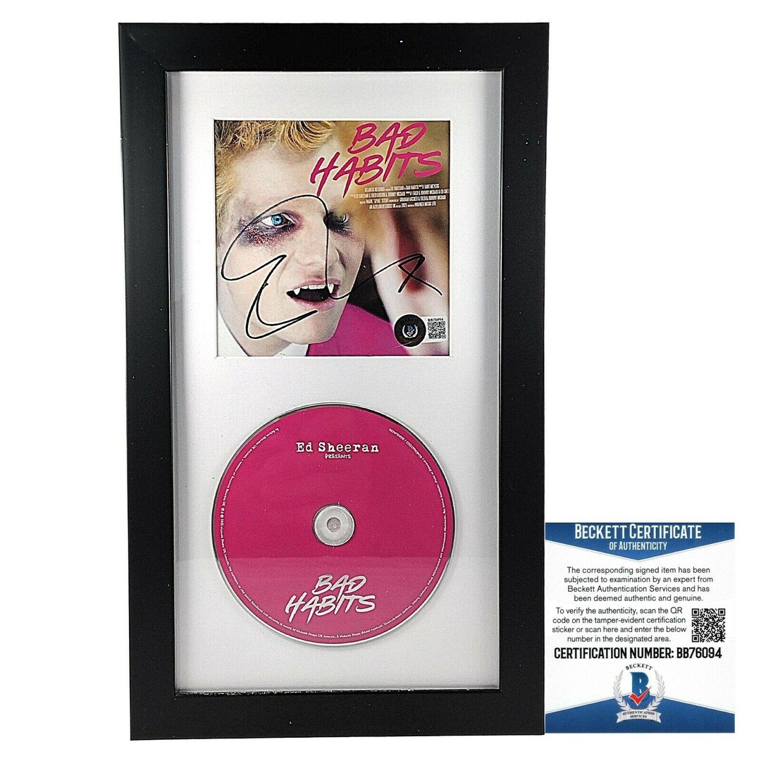 Ed Sheeran Signed "bad Habits" CD (framed, Beckett Authentic COA ...
