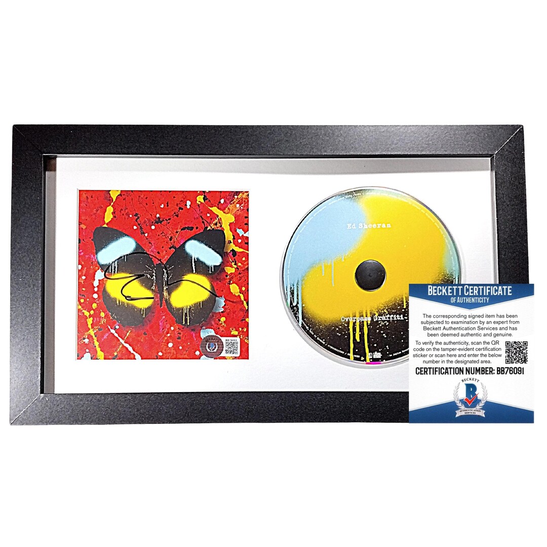 Ed Sheeran Signed "overpass Graffiti" CD (framed, Beckett Authentic COA ...