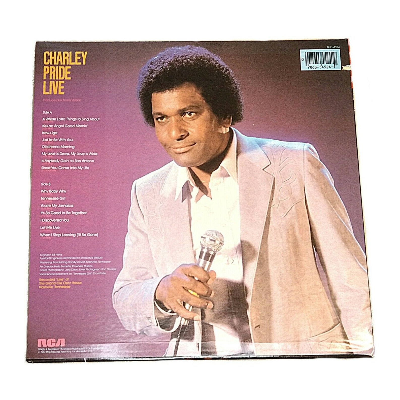 Charley Pride Autographed Charley Pride Live Vinyl Record Album Cover ...
